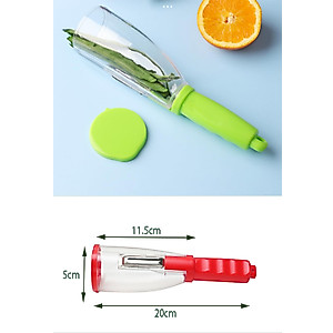 4Pcs Vegetable Peeler with Container,Stainless steel multi-function storage type peeling knife with barrel, Multi-functional Potato Orange Apple Peeler for Kitchen.
