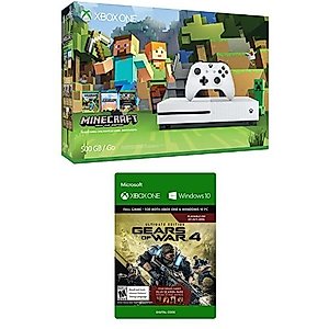 Xbox One S 500GB Minecraft Bundle and Gears of War 4 Ultimate Edition Digital