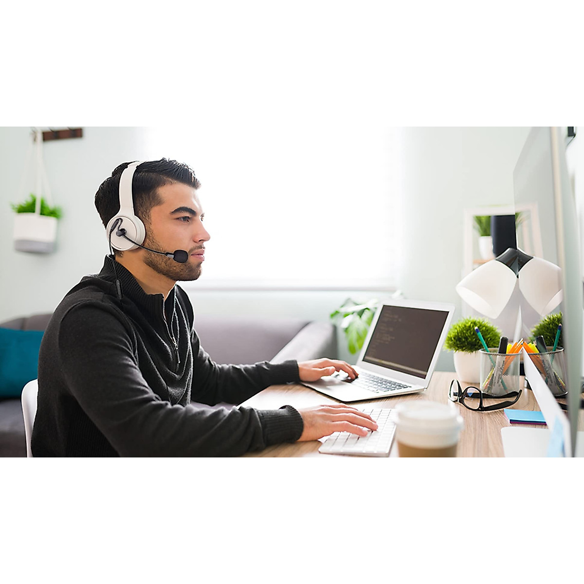 SaharaGaming Attachable Noise-Cancelling Microphone with Mute Switch Compatible with Mac, Windows PC, PlayStation 4, and More (USB A)