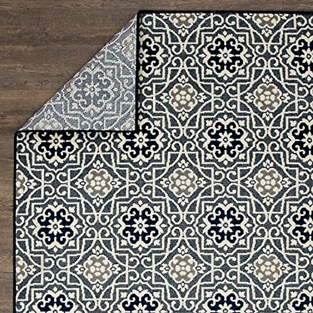 LOOMAKNOTI Tecopa Kidore 8' x 10' Blue Geometric Indoor/Outdoor Area Rug
