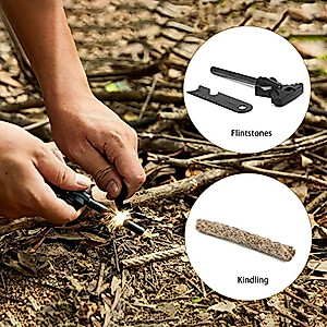 Jeereal Bushcraft Survival Scotch Eye Auger Scotch Eye Auger | Manual Hand Wood Auger, Magnesium Fire Starter Survival Tool, 2 Pack Extra Large Natural Waterproof Kindling(M-D10)
