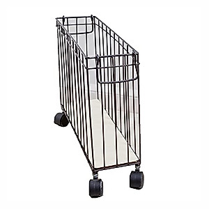 Household Products Laundry Hamper with Wheels, （19.7in*5.1in*13.8in） Slim Laundry Basket Dirty Clothes Basket Portable Rolling Laundry Organizer for Corner Narrow, Removable Wash Storage Bins, Black