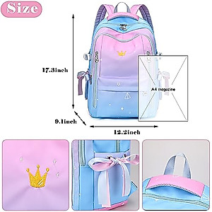 Makukke Backpack for Girls,Cute Kawaii School Bag Kids Lightweight Bookbag Backpack for Middle and High School with Anti Theft Pocket,Pink School Backpack