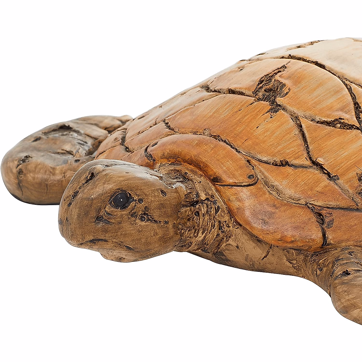 Driftwood Sea Turtle Statue Rustic Wood Look Garden Turtle Coastal Home Decor