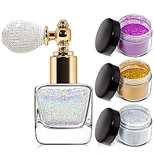 NewBang Body Glitter Spray,Sliver Gold Pink Glitter Powder,Shimmer Highlighter Loose Powder Glitter Makeup for Body Face Hair Clothes Nail Art Craft Design 3 Colors-with 1 Empty Spray Bottle