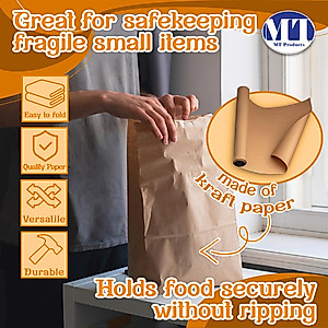 MT Products Brown Paper Bags 8 lbs. - Disposable Paper Lunch Bags Perfect for Shopping - Pack of 100