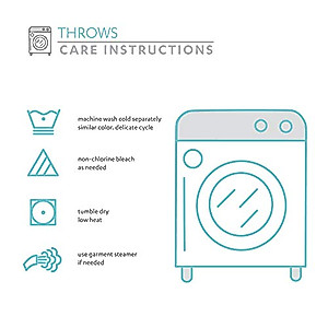 Lush Decor Solid Kantha Pick Stitch Yarn Dyed Cotton Woven Throw Blanket, 60" x 50", Neutral & Off-White