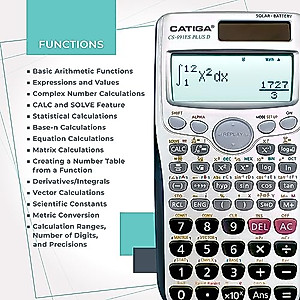 Scientific Calculator for Math, Engineering and Science Courses, for Students of High School Through College, Basic and Advanced Functions, 991