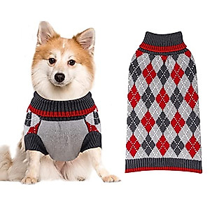 D4DREAM Dog Sweater,Large Size Winter Sweater for Pets,Classic Winter Dog Clothes,Turtleneck Dog Sweater with Leash Hole