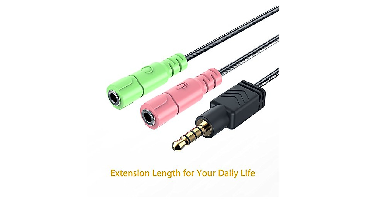 MillSO Headphone Mic Splitter for Gaming & Devices