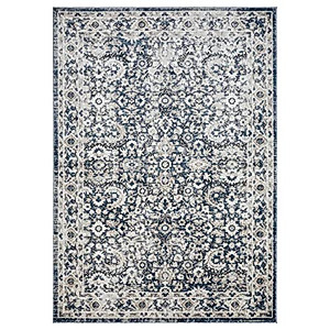 LOOMAKNOTI Kehleigh Otindas 5' x 7' Blue Oriental Indoor Area Rug