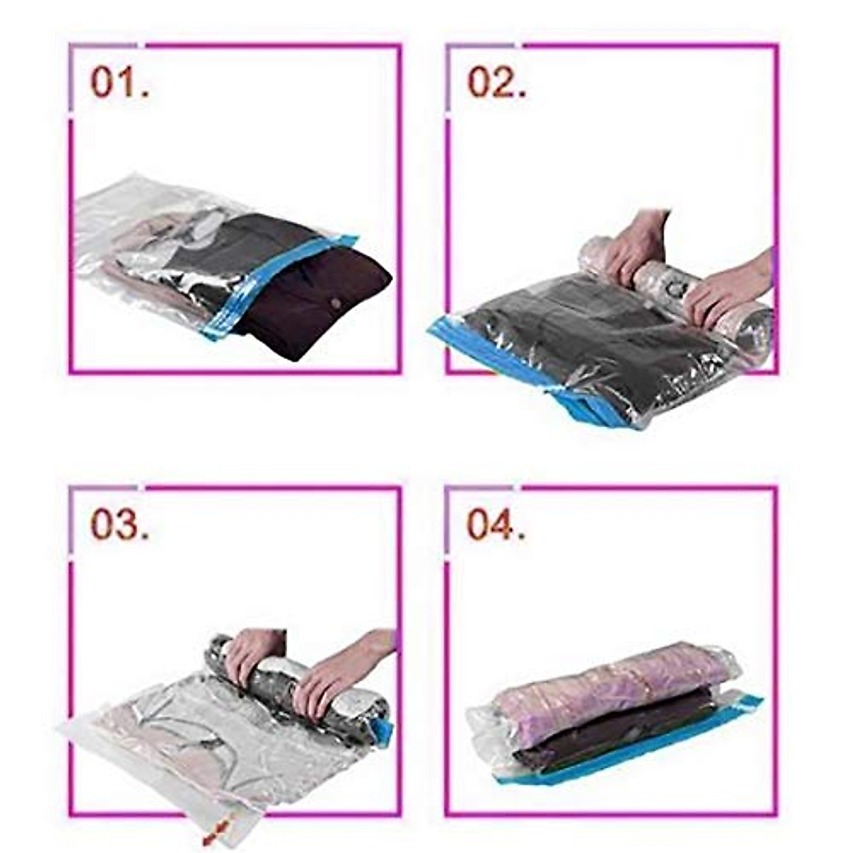 Airlove Vacuum Storage Bags More Compression Space Saver Bags for Clothes Comforters Pillows Bedding Travel