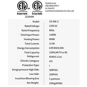 Commercial Freezer 2-Doors Solid Upright Reach in Two Section Stainless Steel NSF 54" Width, Capacity 47 Cuft, Bottom Mounted Restaurant Quality Kitchen Side by Side Cold -8°F