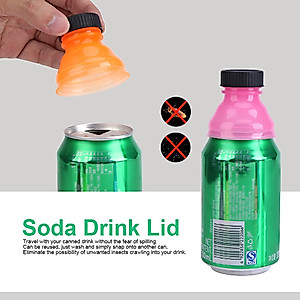 6Pcs Clear Soda Can Lids, erior Can Covers Reusable Bottle Snap On Top Can Cover for Cool Soda Drink Lid