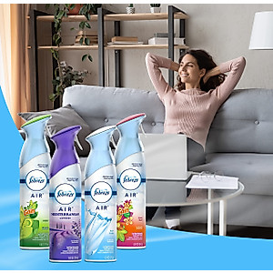 Febreze Air Freshener Odor Eliminator Spray, Assorted Scent Febreze & Bathroom Deodorizer, Original, Island Fresh, Linen Sky & Lavender, 4 Pack