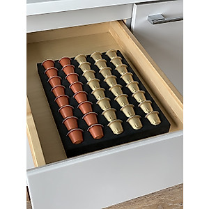 Coffee Pod Storage Tray, Organizer Compatible with Nespresso Original For Drawer or Countertop 40 Capsule Capacity