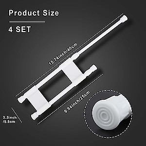SAVITA 4pcs Rv Refrigerator Bars, 9.8-15.7inch White Adjustable Rv Fridge Tension Bars Metal Rv Fridge Bars for Holding Food Drinks Rv Refrigerator Accessories