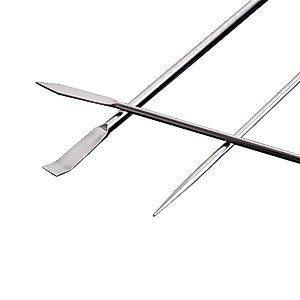 Squadare 6 Pack Micro Spatula，Lab Scoop Spoon Capsule Filler for Powders Stainless Steel Gel Cap Filler