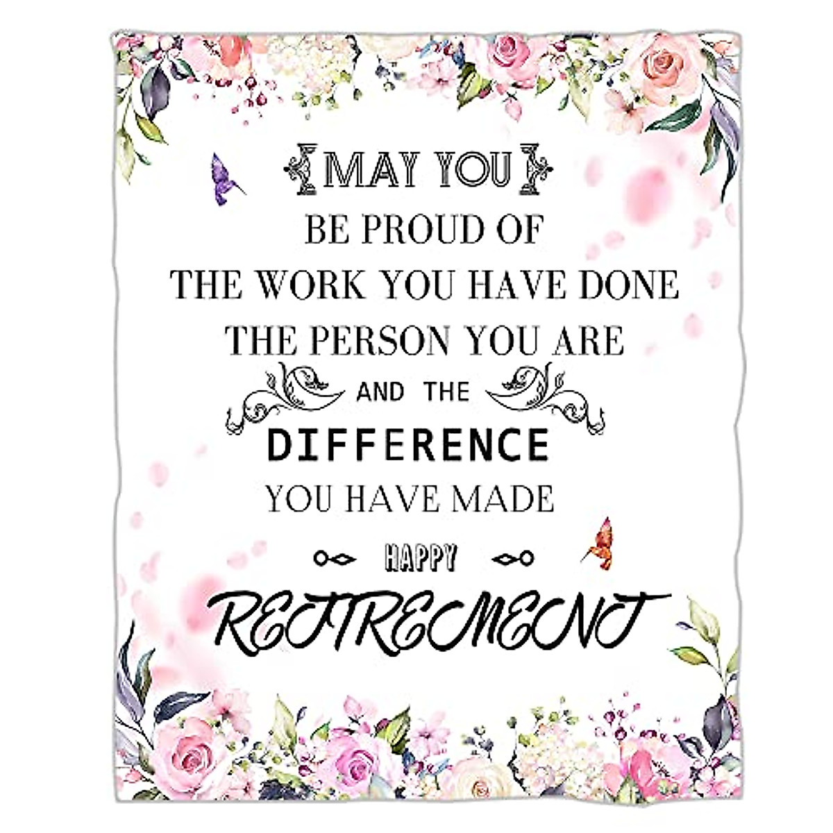 Happy Retirement Gift for Women Men Ultra Soft Retired Throw Blankets Flannel Blanket for Coworker Friend Gifts Bedding Sofa (Retirement#01, 60x50inch)