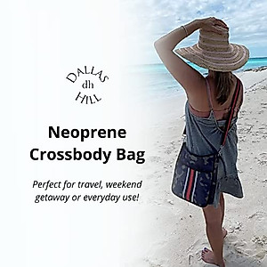 Dallas Hill Designs Crossbody Messenger Neoprene Purse for Women | Ladies Handbag | Adjustable and Detachable Shoulder Strap