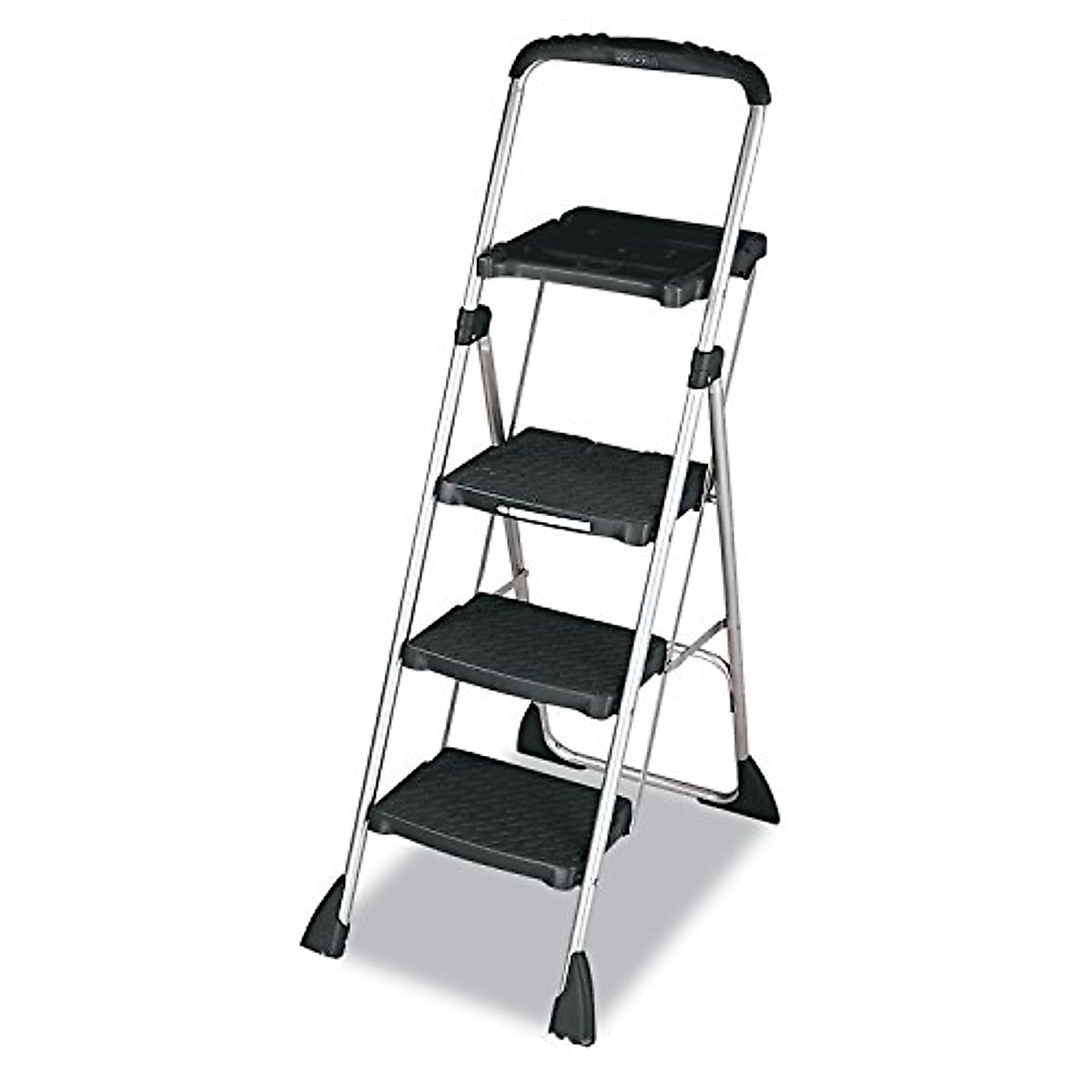 Cosco 11880Pblw1 Max Work Steel Platform Ladder, 22W X 31D X 55H, 3-Step, Black