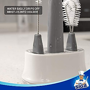 MR.SIGA Water Bottle Brush Cleaning Set with Storage Holder, Cleaning Brushes for Tumbler, Straw, Baby Bottles, Drinking Glasses