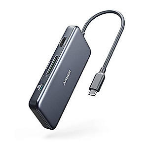 Anker USB C Hub, 341 USB-C Hub (7-in-1) with 4K HDMI, 100W Power Delivery, USB-C and 2 USB-A 5 Gbps Data Ports, microSD and SD Card Reader, for MacBook Air, MacBook Pro, XPS, and More
