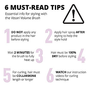 Professional Heated Volume Brush 1 1/2 Inch for Fine to Medium Hair | Large Ionic Ceramic Barrel for Creating Loose Curls and Volume | Hot Round Brush Tangle-Free Tech by Vasari | NOT A Hair Dryer