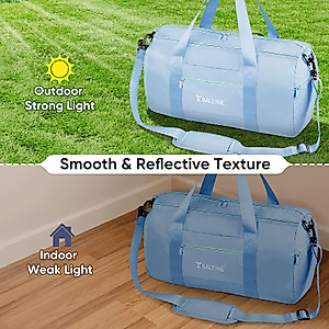 BALEINE Gym Bag for Women and Men, Duffel Bag for Sports, Gyms and Weekend Getaway, Waterproof Dufflebag with Shoe and Wet Clothes Compartments, Lightweight Carryon Gymbag (Azure)