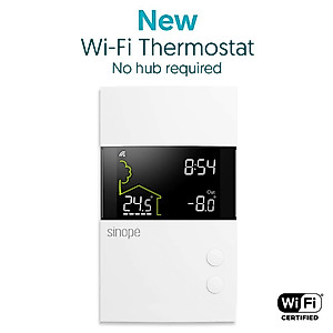 Sinopé Smart Low Voltage Thermostat TH1400WF (Compatible with Amazon Alexa) 24 V – Wi-Fi