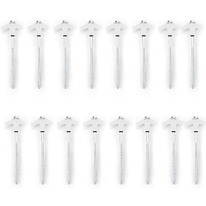 amazama Tent Stakes - 16 Heavy-Duty Ground Screw Anchor Pegs - Galvanized - Non Rust - Perfect for Yard, Garden, Awning & Canopy - Glow-in-The-Dark Tops - Hex Tool & Carry Case - Gazebo - Accessories
