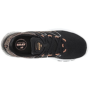 New Balance Women's Fresh Foam Roav V2 Sneaker, Black/White/Copper Metallic, 8