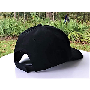 US Air Force Veteran Hat with Leather Roundel Patch Black