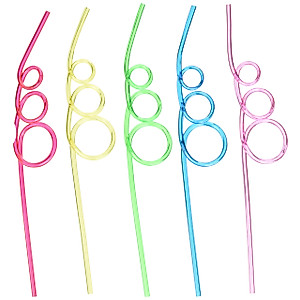 ~ 12 ~ Crazy Loop Straws -Value Pack - Assorted Color