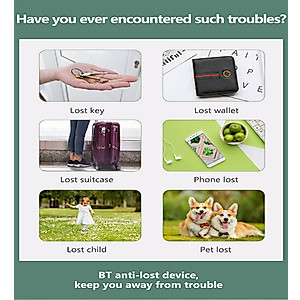 Beauty HAO Mini Dog GPS Tracking Device, No Monthly Fee App Locator, 2022 Upgraded Portable Bluetooth Intelligent Anti-Lost Device for Luggages/Kid/Pet Bluetooth Alarms (1Pack, White)