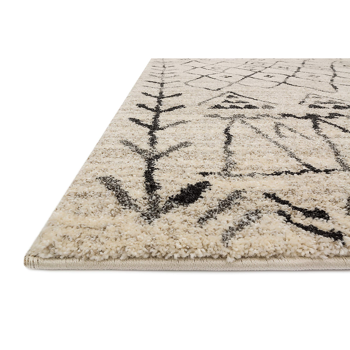 Loloi Emory Heather Gray/Black 5'-3" x 7'-7" Area Rug