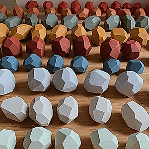 moderngenic Wooden Balancing Stacking Stones, 36pcs Wood Rocks, Building Blocks Set, Sorting and Stacking Games, Lightweight Natural Colorful Toys, Preschool Learning Educational Puzzle Toy