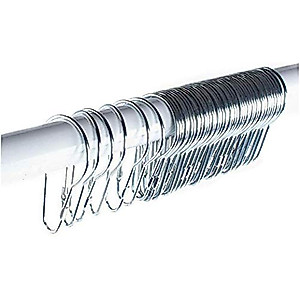 Wandeful Silver Metal Shower Curtain Style Hanging Clip Chain Hooks for Sorting & Organizing, Window Arts & Crafts Display, DIY Key Hangers (60 Pieces)