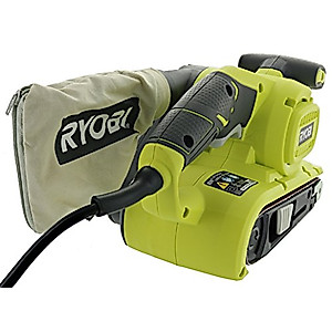 Ryobi BE319 6 Amp Portable 320 Feet / Minute Corded Belt Sander (3” x 18”) w/ Onboard Removable Dust Bag (Medium Grit Sanding Belt Included)