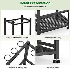 DIRZA Garden Tool Organizer,Yard Tool Organizer for Garage Organization and Storage,Garden Tool Rack with 9 Loops for Garage, Shed, Outdoor,Easy Take Out and Storage,Will NOT tip over