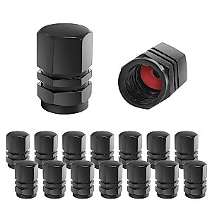 16 PCS Universal Tire Valve Stem Caps, Waterproof Airtight for Cars, Bicycles, Motorcycles, Trucks (Black)