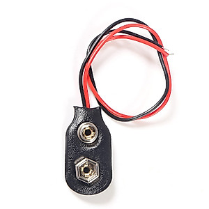 AEDIKO 30pcs 9V Battery Clip I-Type 9V Battery Buckle Connector Hard Buckle Plastic Housing with Wires (I-Type)