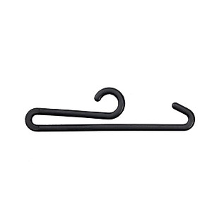 NAHANCO SH2-100 Plastic Sock Hangers, Curved Bar, 3 7/8", Black (Pack of 100)