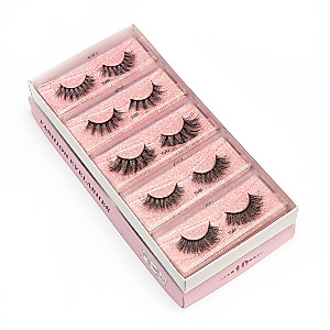 Dedbol 10 pairs of 10 models of 6D artificial fluffy natural mink eyelashes, dramatic false eyelashes(style 4)