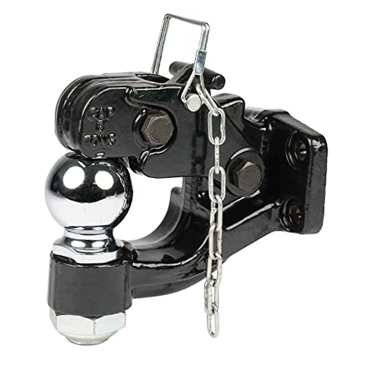 Mytee Products Pintle Hitch with 2-5/16-Inch Trailer Ball, 8 Ton Combination Hitch with Mounting Kit | Bolt On Adjustable Pintle Hook Ball Combo - Powder-Coated, Heavy-Duty