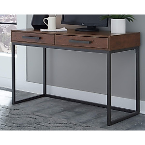 Signature Design by Ashley Horatio Urban Industrial 48" Home Office Desk with 2 Drawers, Brown