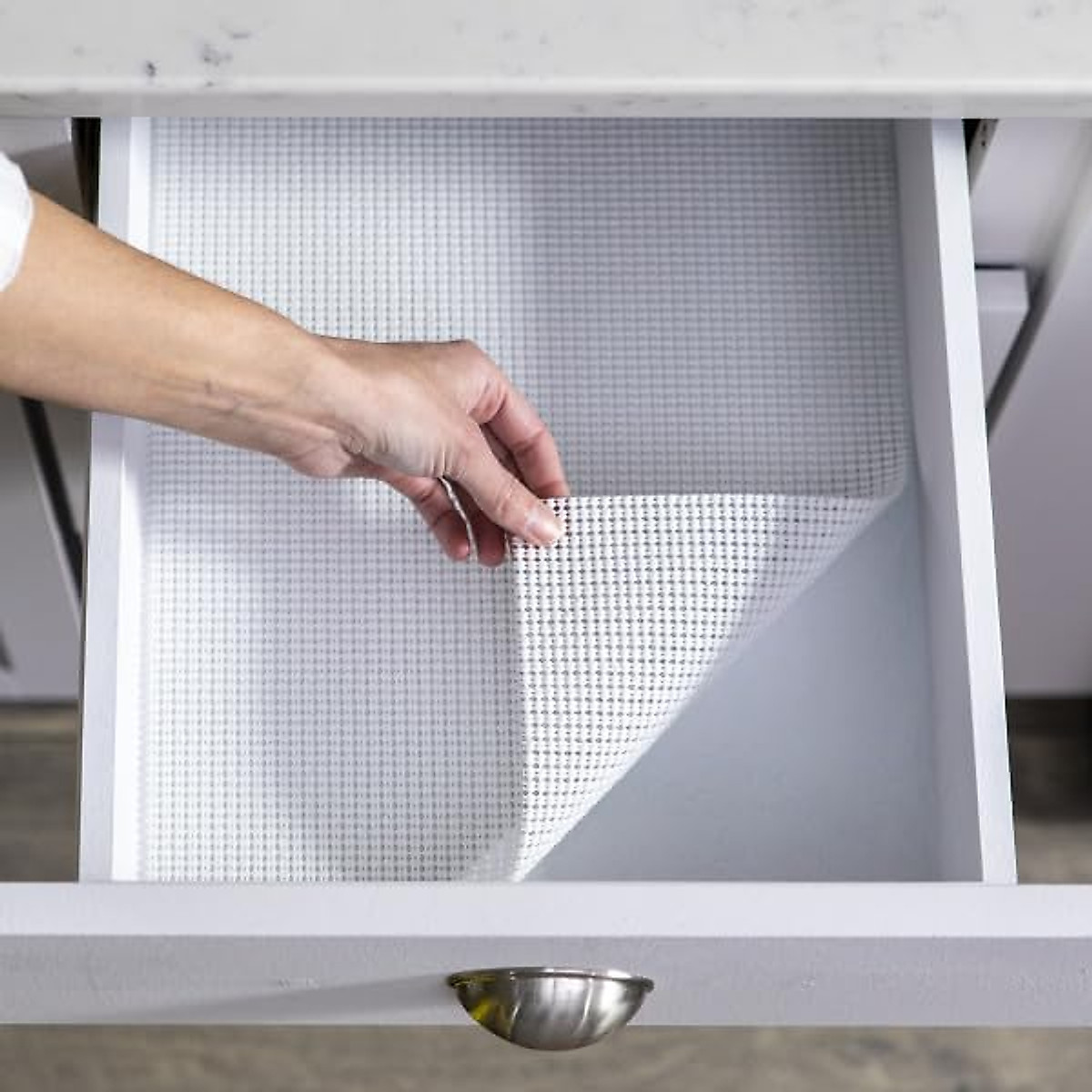 Duck 281874/1100731 Select Grip EasyLiner Non-Adhesive Shelf Liner, 20" x24' and 12" x20', 2 Rolls Total, Brownstone