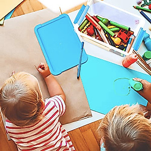 Storage Bins,4 Pack Small Storage Bins Stackable Plastic Cubby Containers with Lids Storage Cubbies Plastic Storage Containers for Classroom Book Bin Toy Organizers for Classroom Book Bin Toy Organizers (Mixed Color)