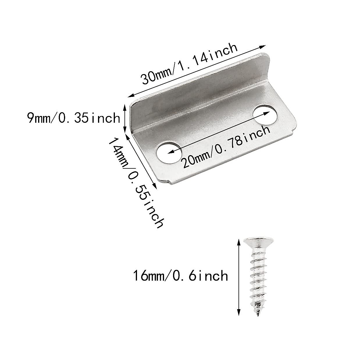 ITROLLE 8PCS Metal Reliable Efficacy Angled Drawer Lock Strike Plate Angled Drawer Lock Strike Plate for Door Panels Home Office Cabinet Cupboard Drawer with Screws