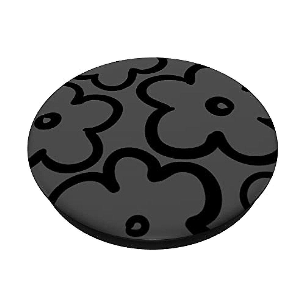 Cute Flower Pattern Wildflower Charcoal Grey Black Floral PopSockets Swappable PopGrip